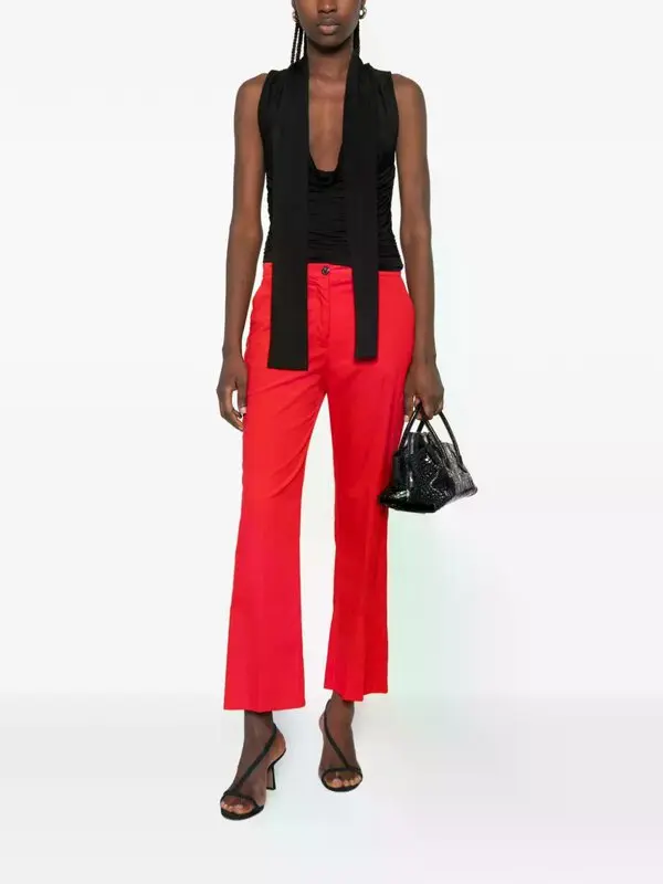 Pinko Straight Leg Velour Trousers
