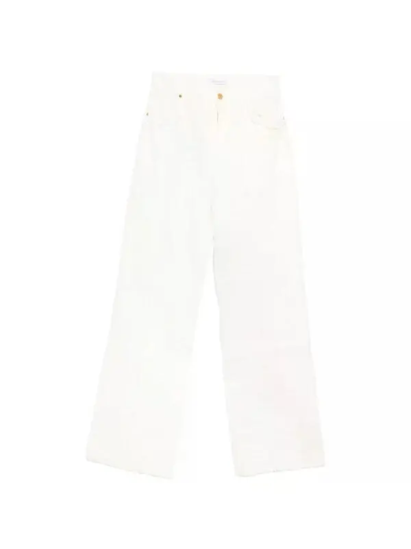 Blumarine Fringed Wide-leg Jeans - White