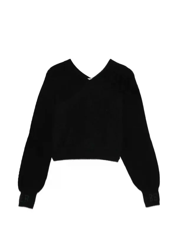 Iceberg V-neck Knitted Sweater - Black