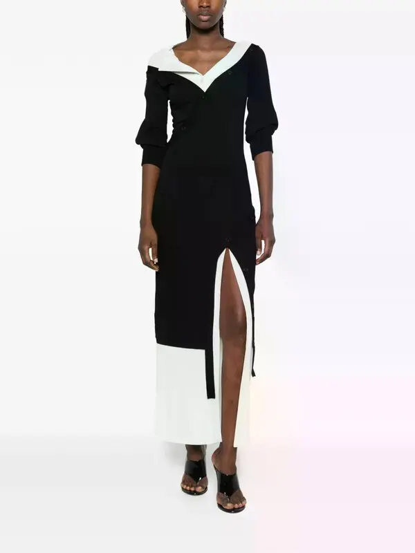 Attico Off-shoulder Layered Maxi Dress