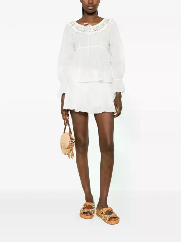 Posse Danielle Lace-trim Blouse - Neutrals
