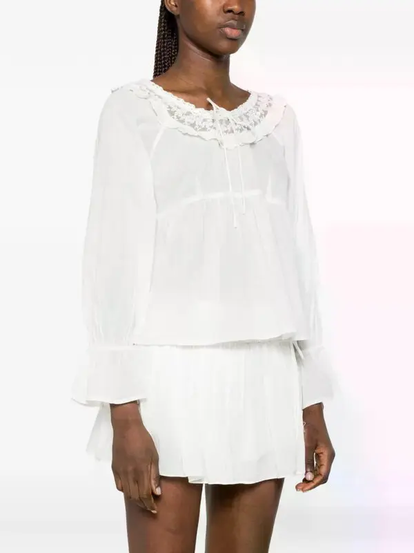 Posse Danielle Lace-trim Blouse - Neutrals