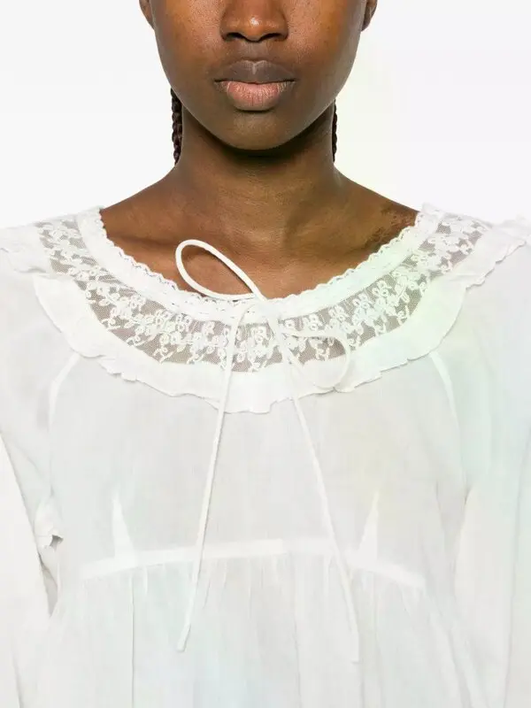 Posse Danielle Lace-trim Blouse - Neutrals