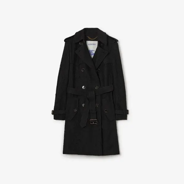 Burberry Midlength Paisley Lace Trench Coat