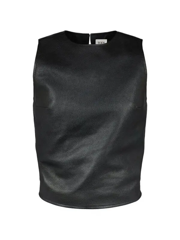 TOD'S Cropped Leather Top