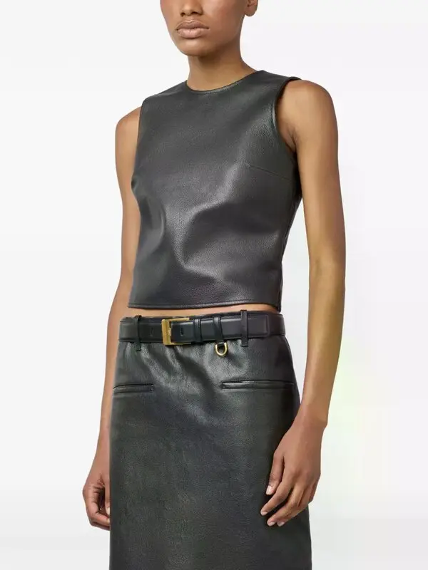 TOD'S Cropped Leather Top