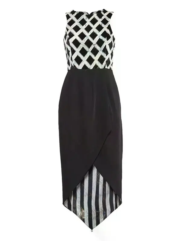 Kenzo Diamond-pattern Asymmetric Dress - Black