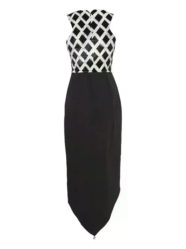 Kenzo Diamond-pattern Asymmetric Dress