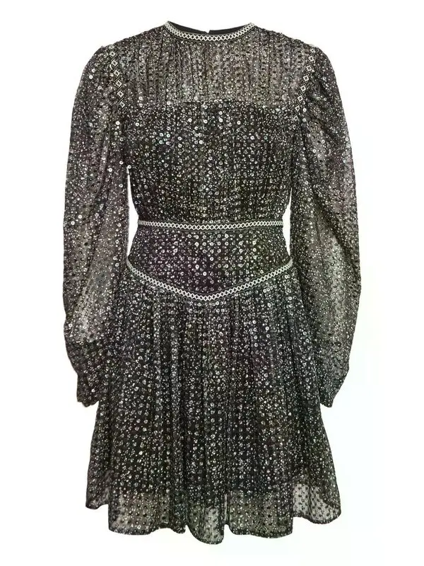 Maje Sequin-embellished Mini Dress With Braided Trim - Black