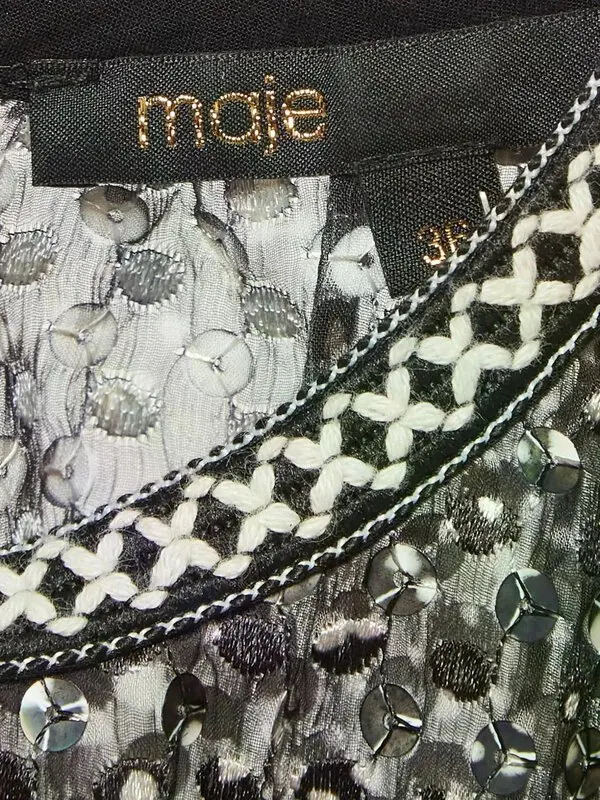 Maje Sequin-embellished Mini Dress With Braided Trim