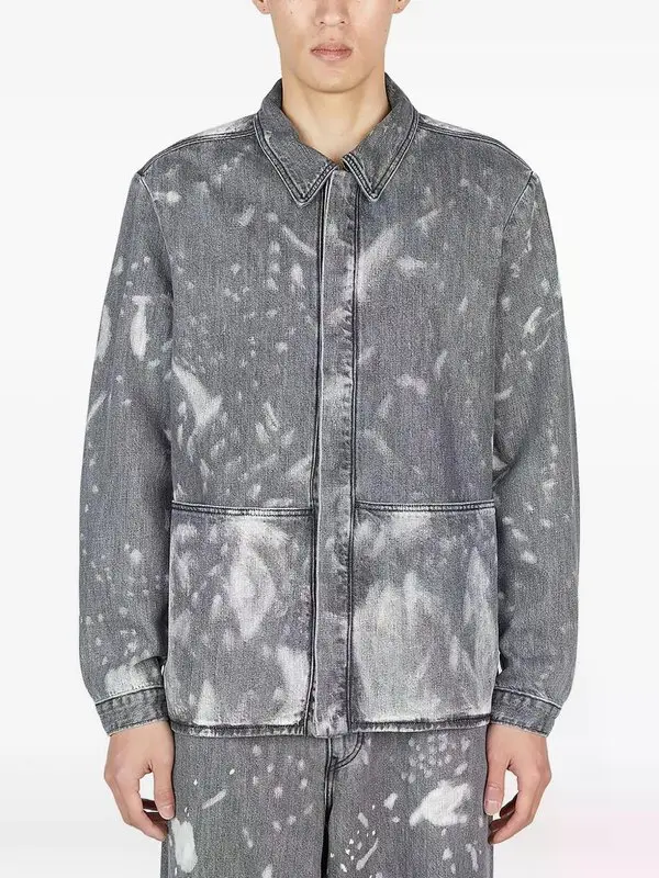 AHMED AMER Bleached Denim Jacket
