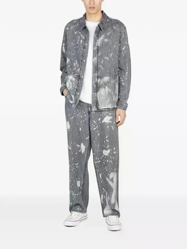 AHMED AMER Bleached Denim Jacket
