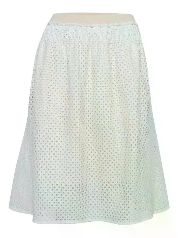 See By Chloé Eyelet Cotton A-line Skirt - White