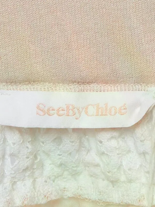 See By Chloé Eyelet Cotton A-line Skirt