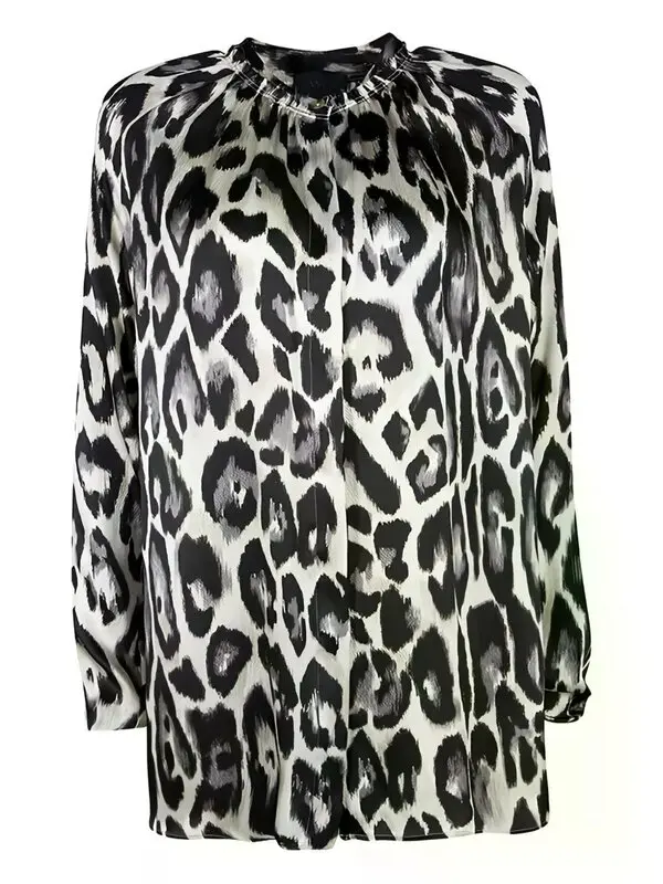LANVIN Leopard-print Silk Shirt - White
