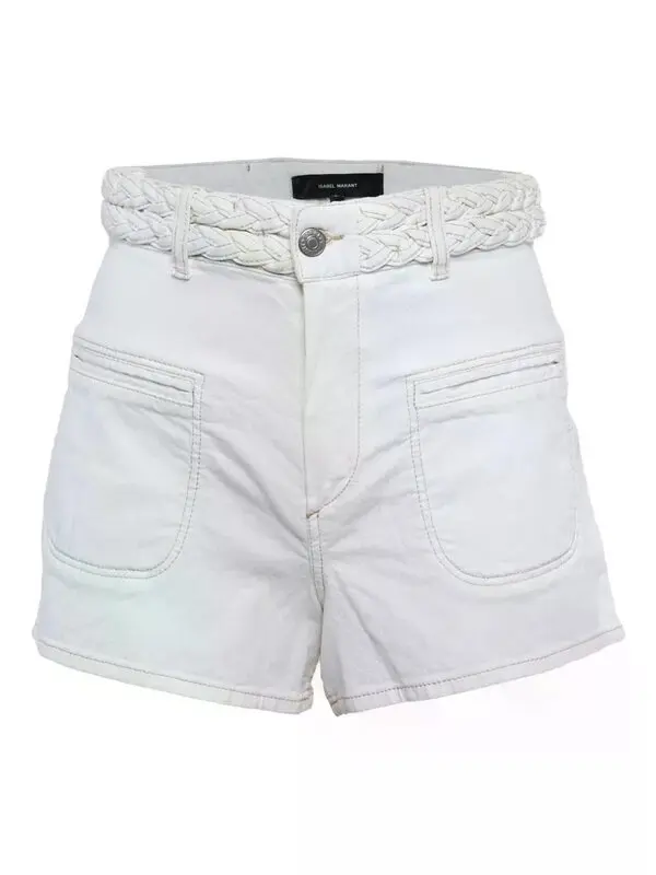 ISABEL MARANT VINTAGE 2024 Braided Denim Shorts - White