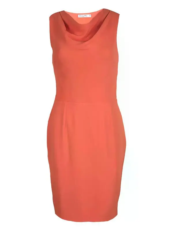 Dior Cowl-neck Midi Dress - Orange