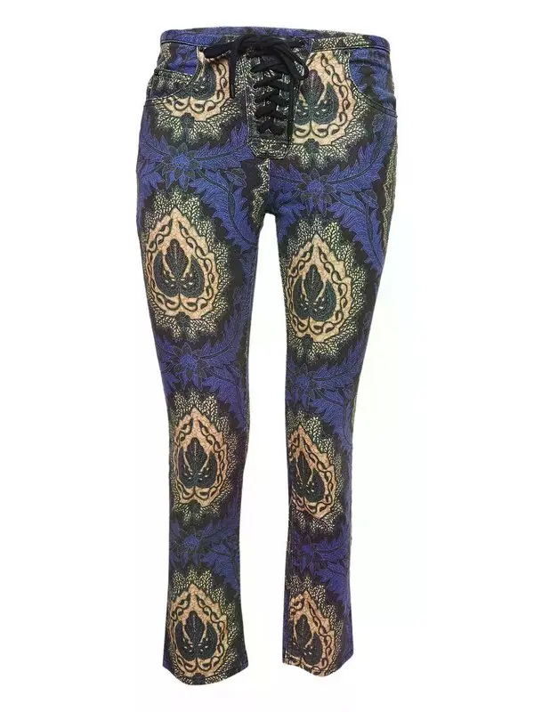 ISABEL MARANT VINTAGE Lace-up Floral Trousers - Purple