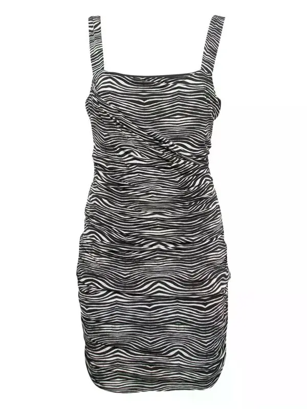 Pierre Balmain Zebra Print Draped Mini Dress