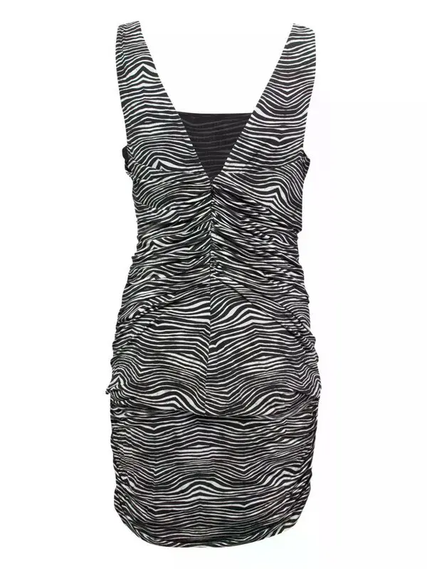 Pierre Balmain Zebra Print Draped Mini Dress