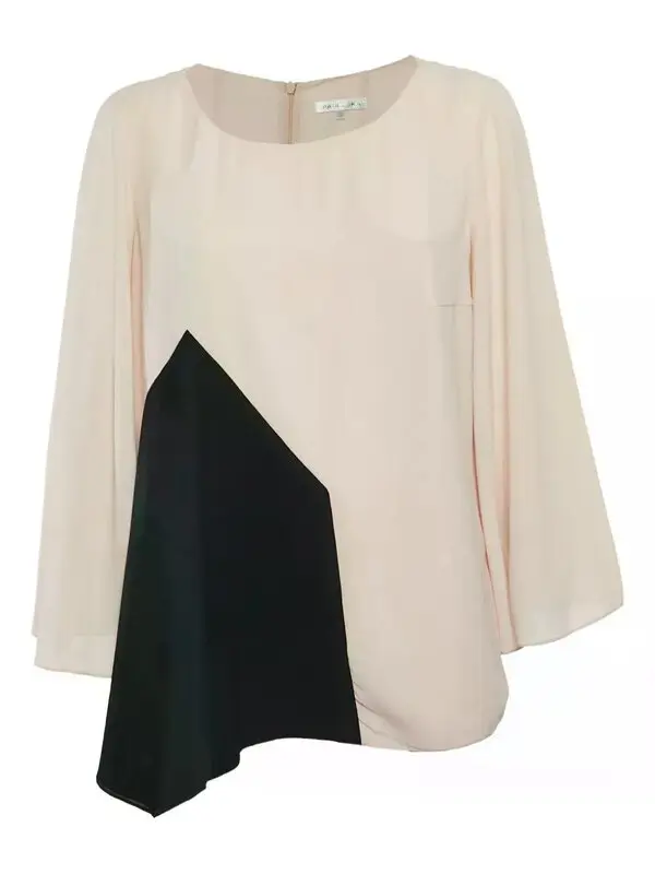 Paule Ka Flared Sleeves Geometric Panel Blouse