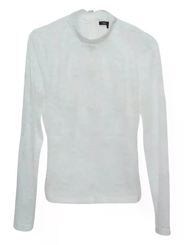 Maje Lace High-neck Top - White
