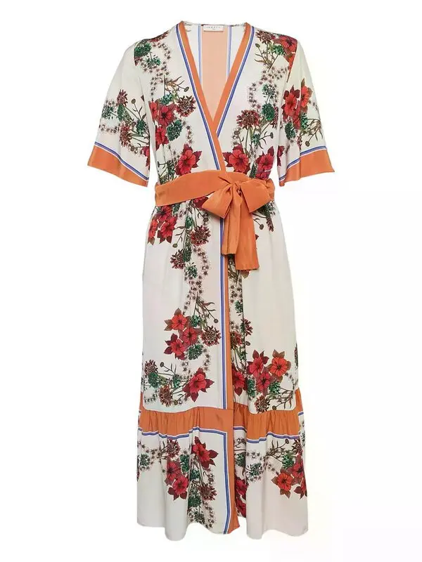 Sandro Floral-print Wrap Dress - White