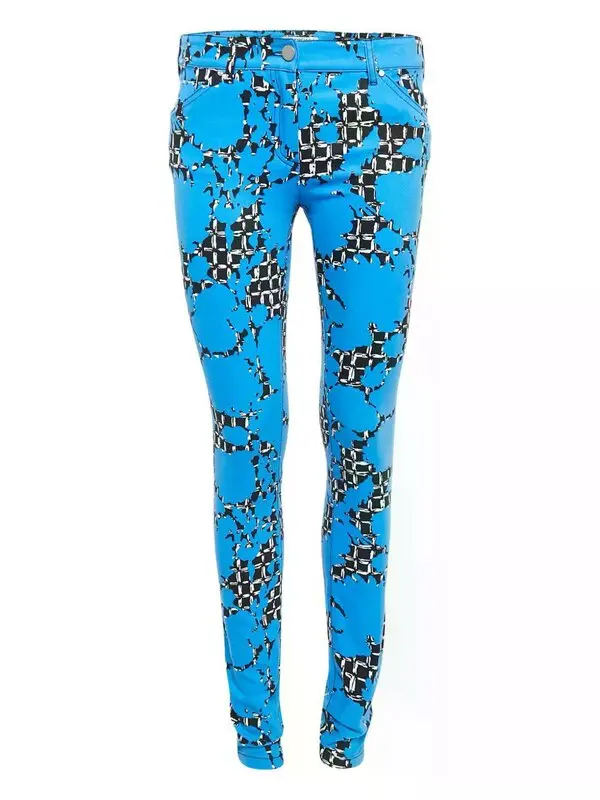 Balenciaga Paint Splatter Check-print Trousers - Blue