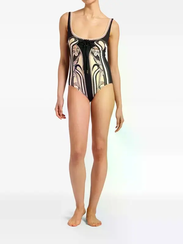 La DoubleJ Sunset Floral Print Swimsuit - Black