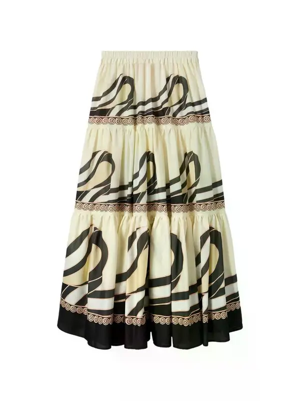 La DoubleJ Tiered Print Skirt - Neutrals