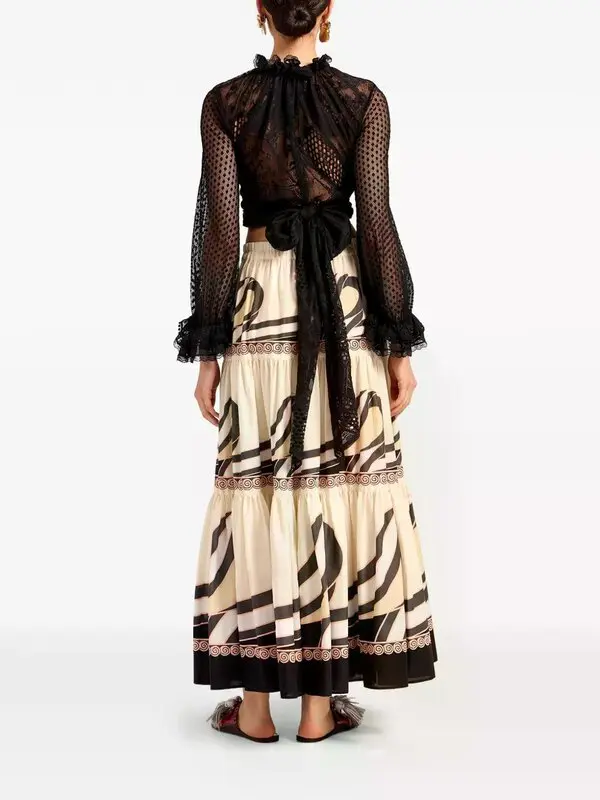 La DoubleJ Tiered Print Skirt - Neutrals