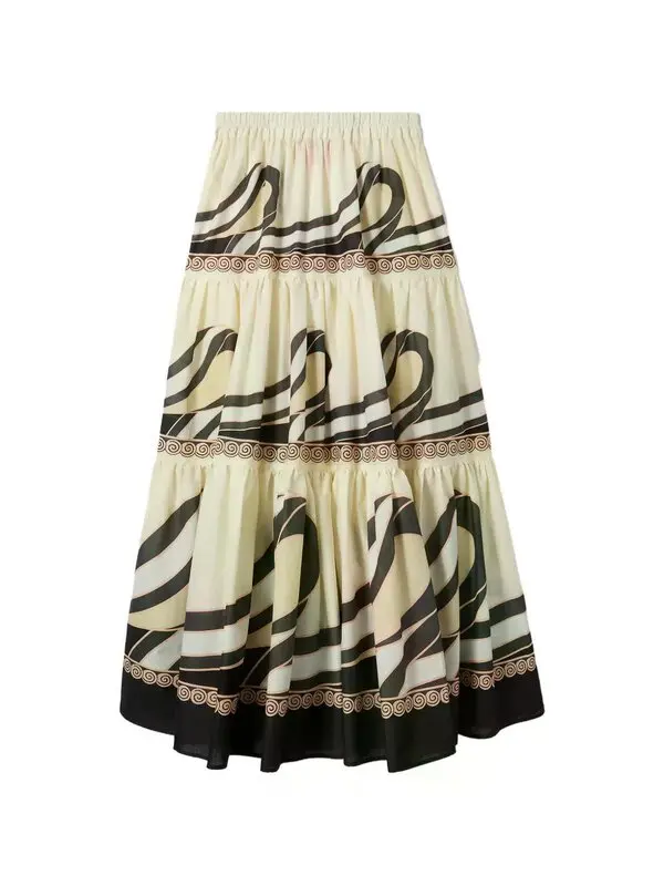 La DoubleJ Tiered Print Skirt - Neutrals