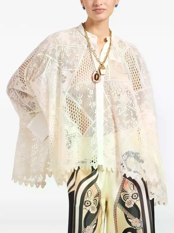 La DoubleJ Lace Collared Shirt