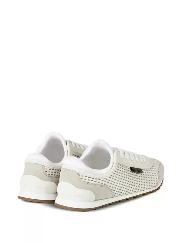 Brunello Cucinelli Deerskin Net And Suede Runners