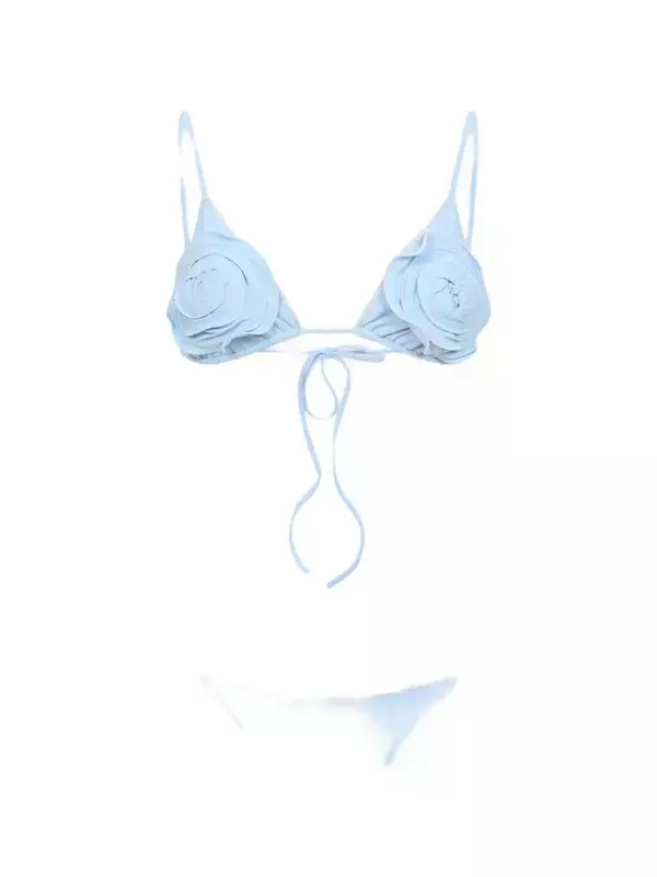 LA REVECHE Floral-appliqué Bikini - Blue