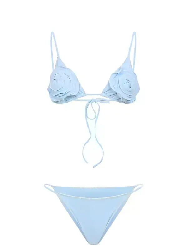 LA REVECHE Floral-appliqué Bikini - Blue