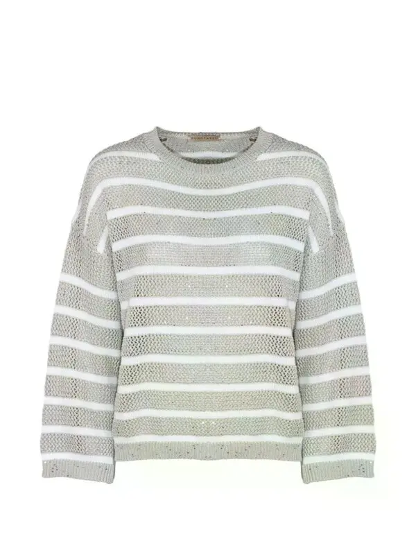 PUROTATTO Striped Knit Sweater