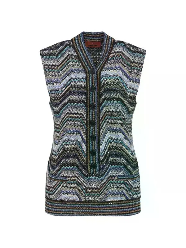 Missoni Knitted Zigzag Jacket - Blue