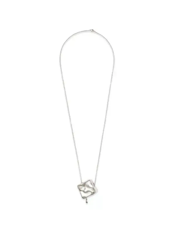Rabanne Molten Cube Pendant Necklace - Silver
