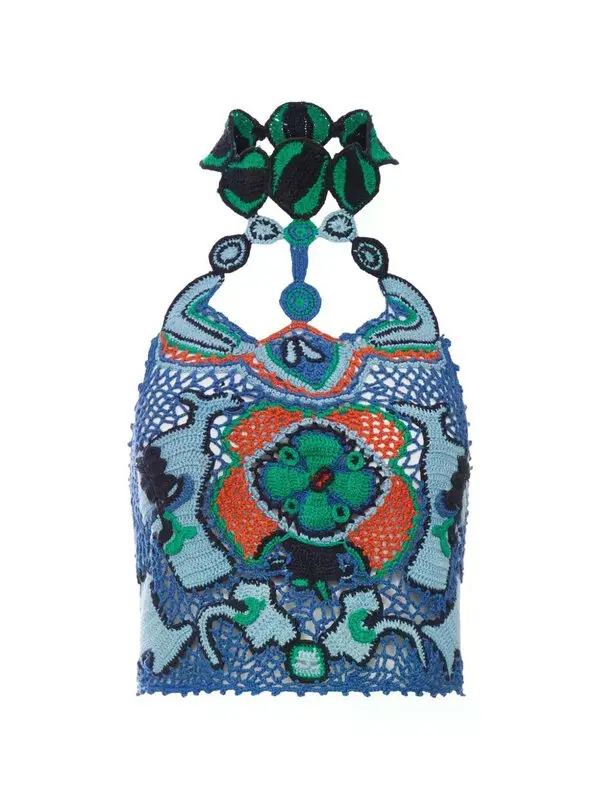Etro Crochet-knit Crop Top - Blue