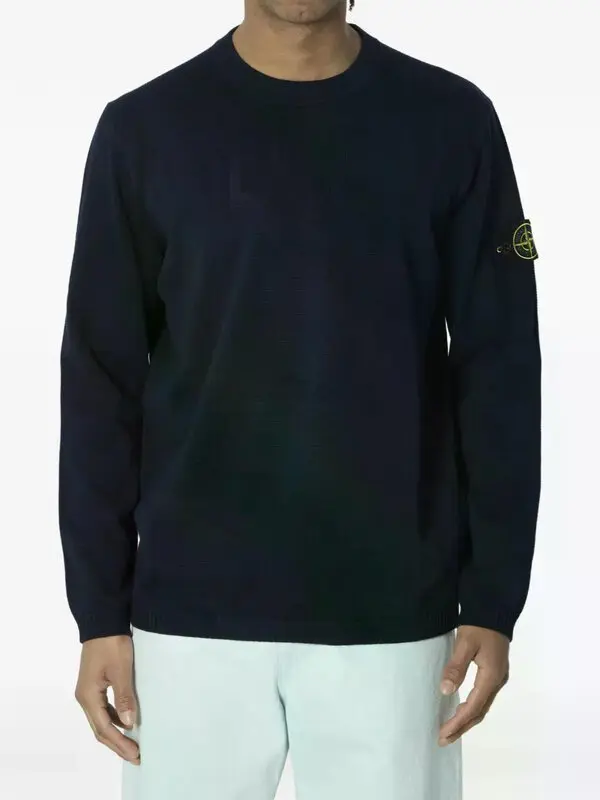 Stone Island Micro-stitch Cotton Sweater - Blue
