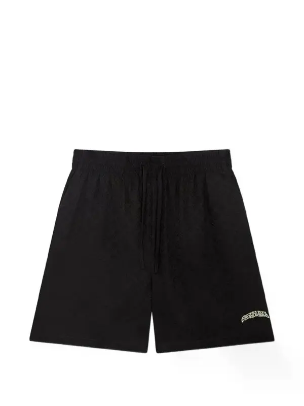 Casablanca Logo-print Silk Shorts - Black