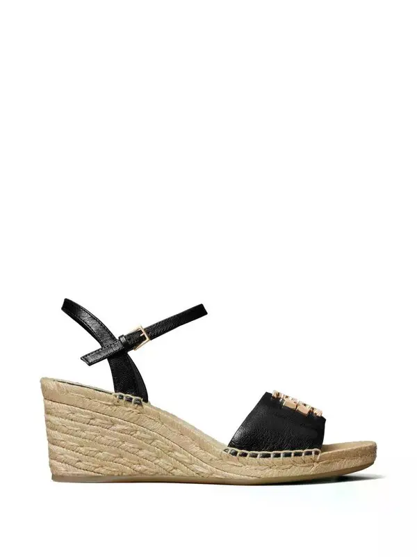 Tory Burch Eleanor Wedge Espadrilles - Black