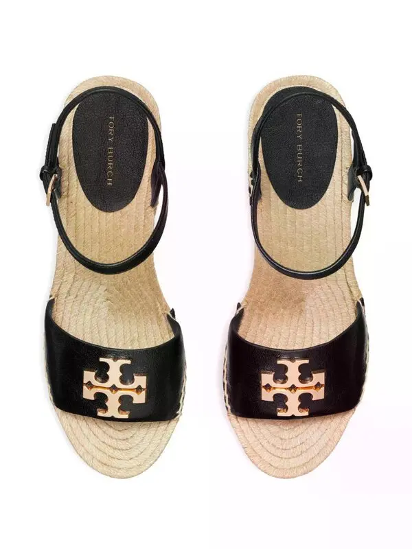 Tory Burch Eleanor Wedge Espadrilles - Black