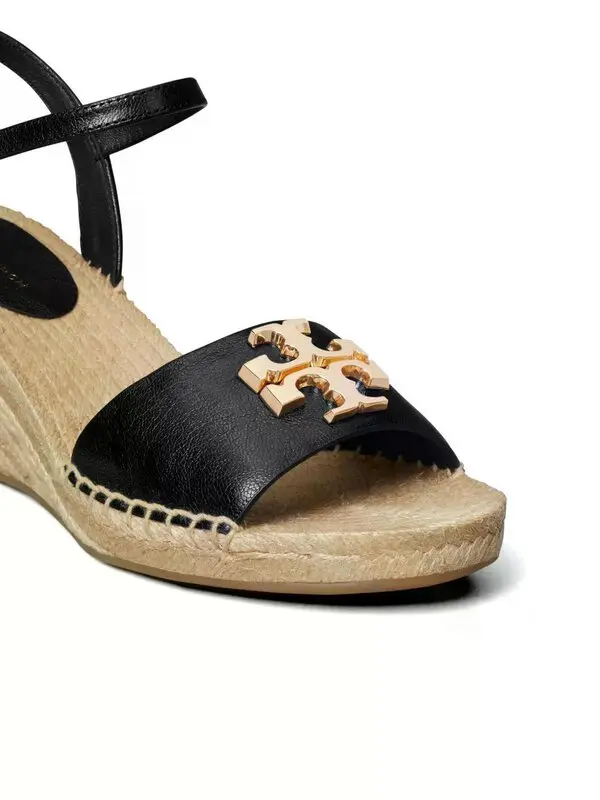 Tory Burch Eleanor Wedge Espadrilles - Black