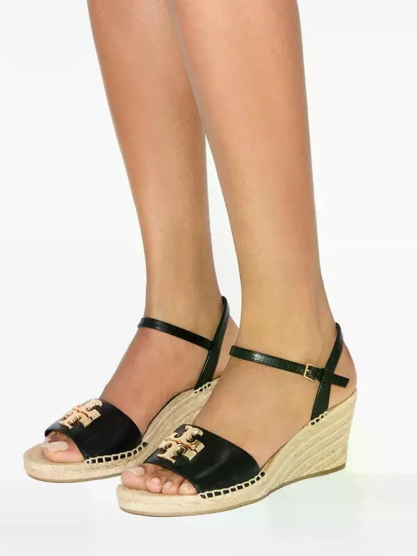 Tory Burch Eleanor Wedge Espadrilles - Black