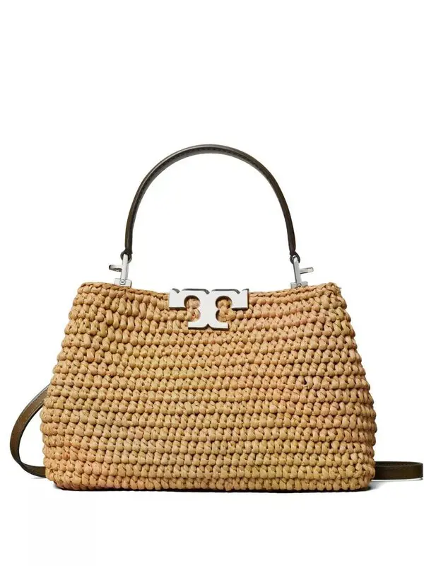 Tory Burch Eleanor Raffia Satchel - Neutrals