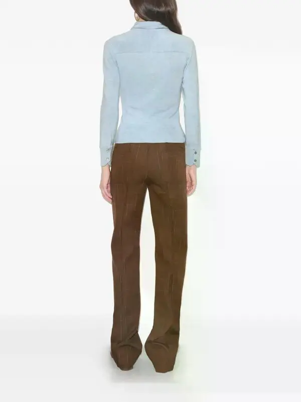 Tory Burch Silk Polo Cardigan - Blue