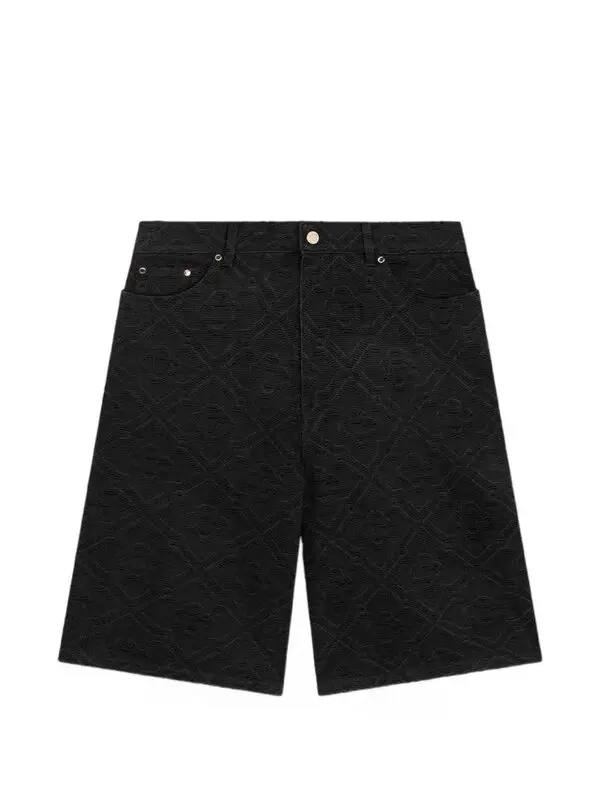 Casablanca Monogram Denim Shorts - Black