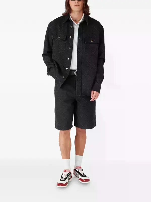 Casablanca Monogram Denim Shorts - Black